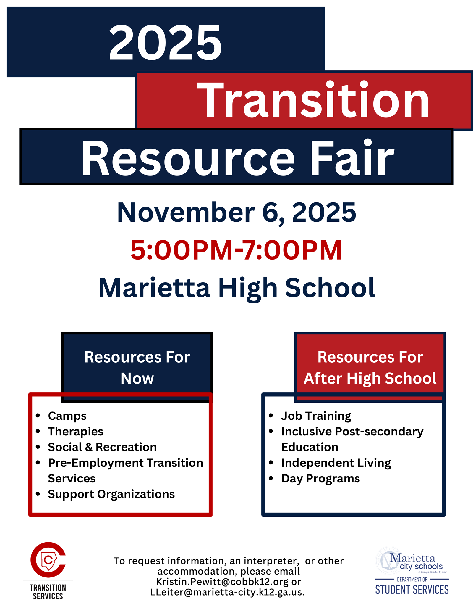 Free Transition Resource Fair to Help Students Plan for Life After High School